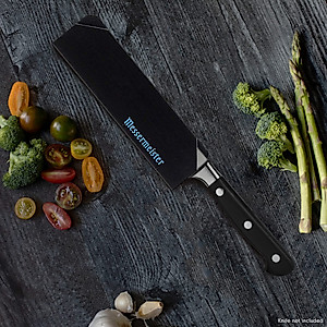 Messermeister 6” Chef’s Edge-Guard, Black - Fashionable & Functional Safety Accessory for Chef’s & Wide-Blade Knives - 2 Blade Entry Notches - 6.5” x 1.9375”