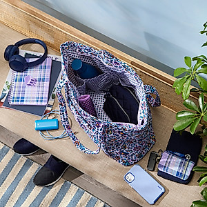 Vera Bradley Women's Cotton Vera Tote Bag, Terra Cotta Rose - Recycled Cotton, One Size