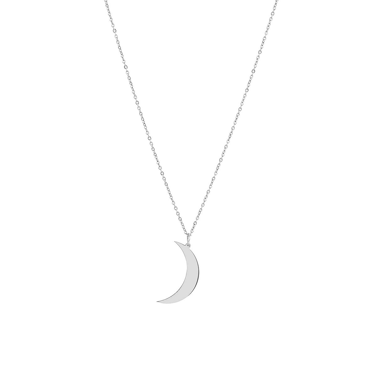 Glimmerst Crescent Moon Necklace, 18K Gold Plated Stainless Steel Crescent Moon Pendant Necklace Delicate Dainty Crescent Necklace for Women
