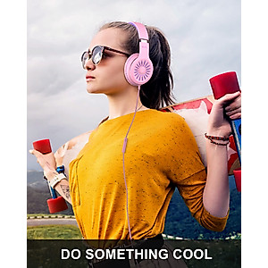 ELECDER i45 On-Ear Headphones with Microphone - Foldable Stereo Bass Headphones with No-Tangle 1.5M Cord, 3.5MM Jack, Portable Wired Headphones for School/Kids/Teens/Smartphones/Travel/Tablet - Pink