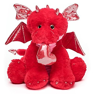 Bearington Collection Red Dragon Plush Toys Dragon Stuffed Animal 11 in Ideal for Valentine's Day Plushies