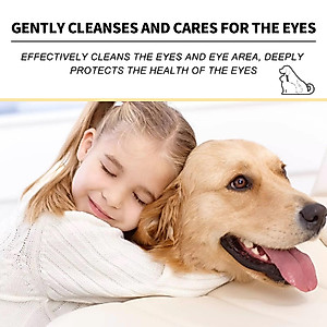 HcirjhieEye Drops for Dogs, Dog Eye Infection Treatment, Superior Comfort Long，Lasting Relief Fewer Application Needed, Used to Clean Tear Stains, Remove Eye Stains, and Relieve Dryness, 20mI