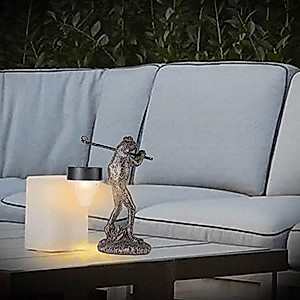Garden Frog Statues Outdoor Decor with Waterproof Solar Frog Figurine Lights for Patio Yard Lawn Outdoor Decorations 6.6"