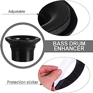 Perezy Bass Drum Enhancer ABS Rubber Bass Drum Kick Enhancer with Black Port Hole Protector,Mic Hole Drum,White 500147201A1 500147201A1