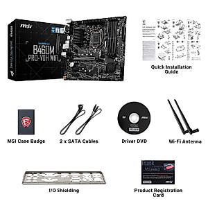 MSI B460M PRO-VDH WiFi ProSeries Motherboard (mATX, 10th Gen Intel Core, LGA 1200 Socket, DDR4, Dual M.2 Slots, USB 3.2 Gen 1, 2.5G LAN, D-SUB/DVI/HDMI, Wi-Fi) (Renewed)