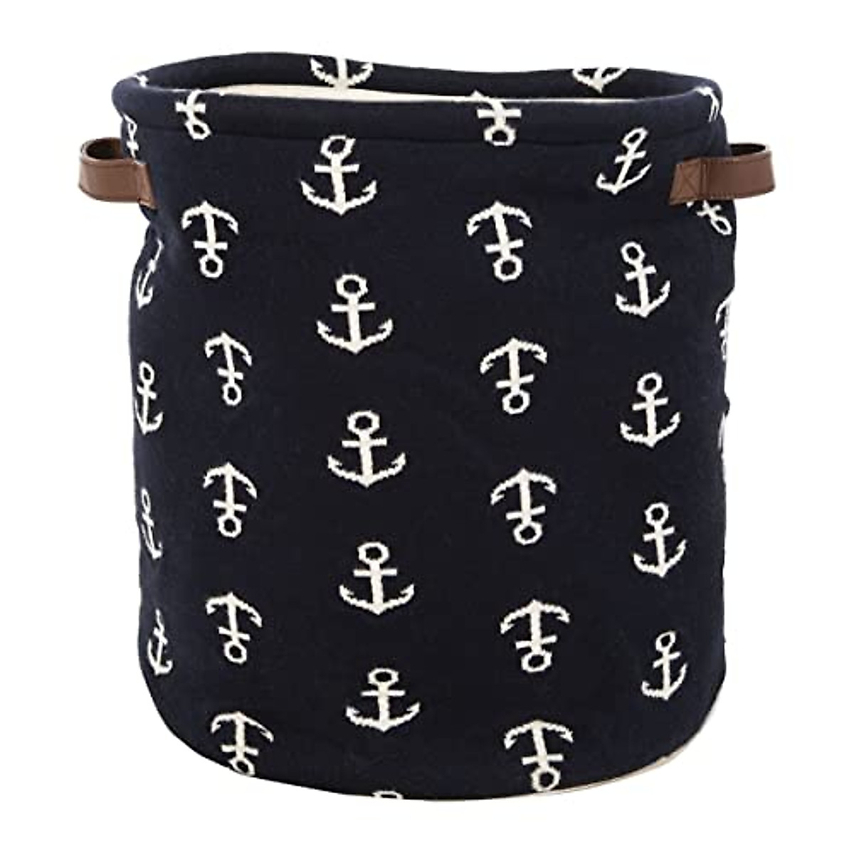 Safavieh Baby Collection Anchor Navy and White Cotton Handles Storage Basket
