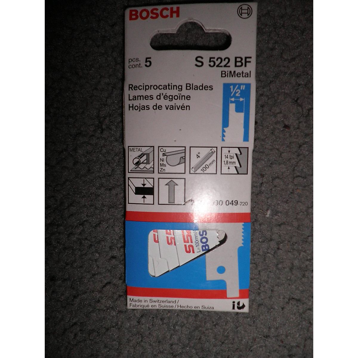 BOSCH Reciprocating Saw Blades .5" X 4"