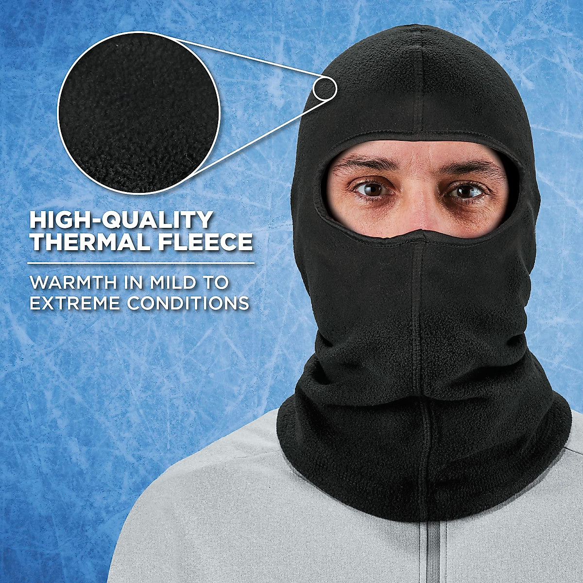 Balaclava, Winter Face Mask, Thermal Black Fleece, Ergodyne N-Ferno 6821