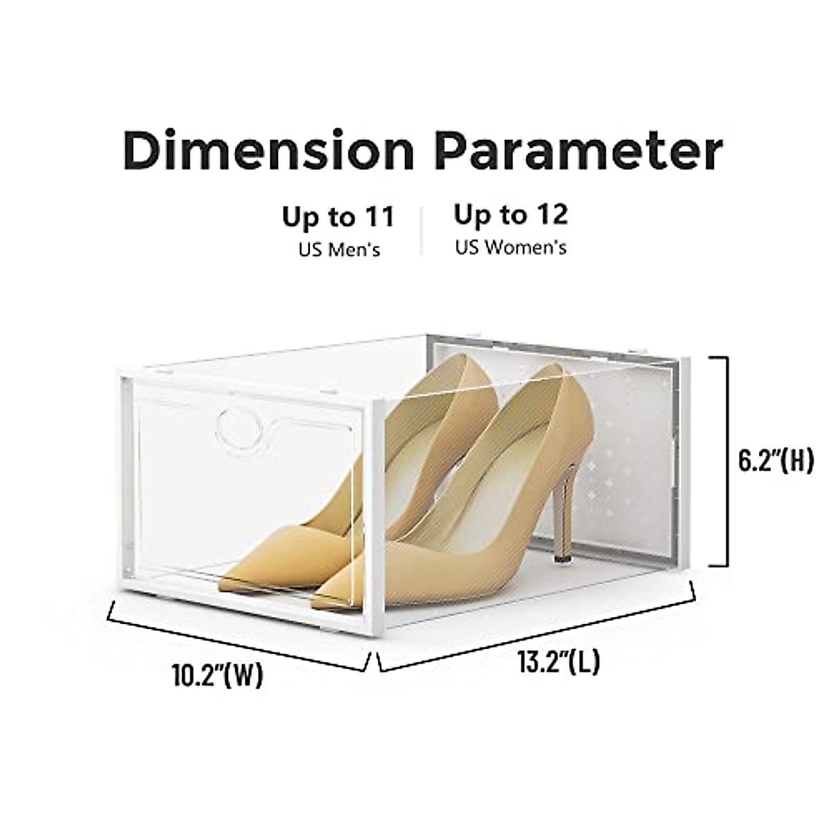 Pinkpum Shoe Storage Boxes Fit for Sizs 9 12 Pack Shoe Storage Boxes Fit for Sizs 11 12 Pack