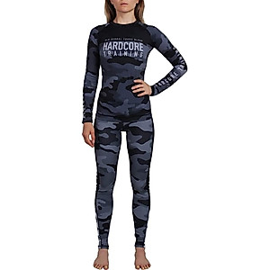 Hardcore Training Night Camo 2.0 Women Rash Guard Long Sleeve Compression Base Layer Tight Fitness Yoga Running Gym Workout