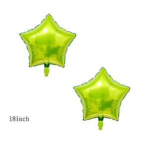 CSTYWC 6PCS Tennis Ball Foil Balloons Green Star Balloons Tennis Party Balloons for Sports Tennis Themed Party Decorations Supplies