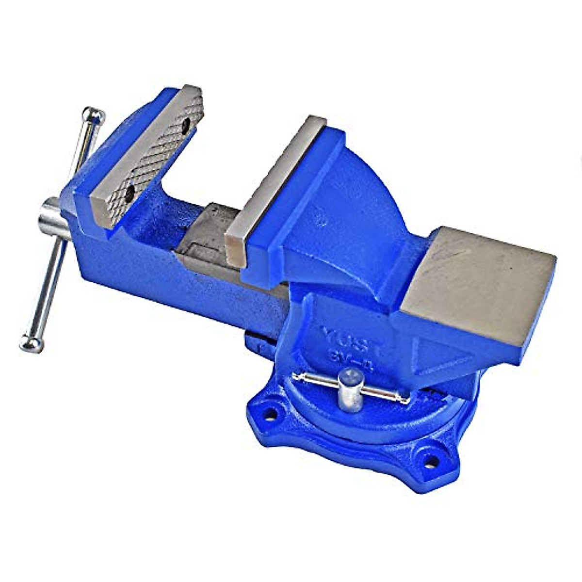 Yost Vises Tool 4-Inch Workshop Duty Bench Vise, Model BV-4, with 120-Degree Swivel Base, Blue
