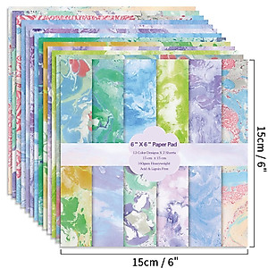 6x6” 160gsm cardstock Single Sided Scrapbooking 24 Paper Pad vintage decoupage scrapbook kit patterned paper junk journal supplies journaling supply scrap paper crafting Halo Staining