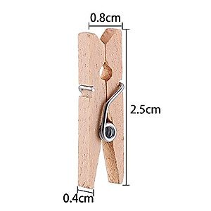CCINEE 200 Pcs Wooden Craft Clothespins, 1 Inch Bulk Small Sturdy Wood Clips for Hanging Photos Crafts Projects Making