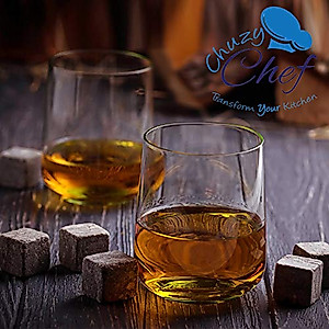 Whiskey Stones Chilling Ice Cubes - Set of 9 Whiskey Rocks Chilling Stones Reusable Whiskey Stone for Your Drinks with Velvet Gift Pouch Great Gift Idea