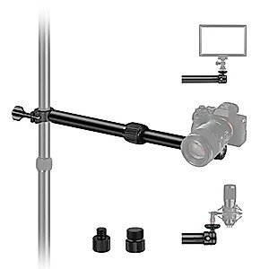 NEEWER Tabletop Overhead Camera Mount Arm, 11.8"-20"/30-51cm Telescopic Extension Arm for Desk Stand with Ball Head Mount 1/4" 3/8" 5/8" Screws for Webcam Camera LED Ring Light Microphone, DS001