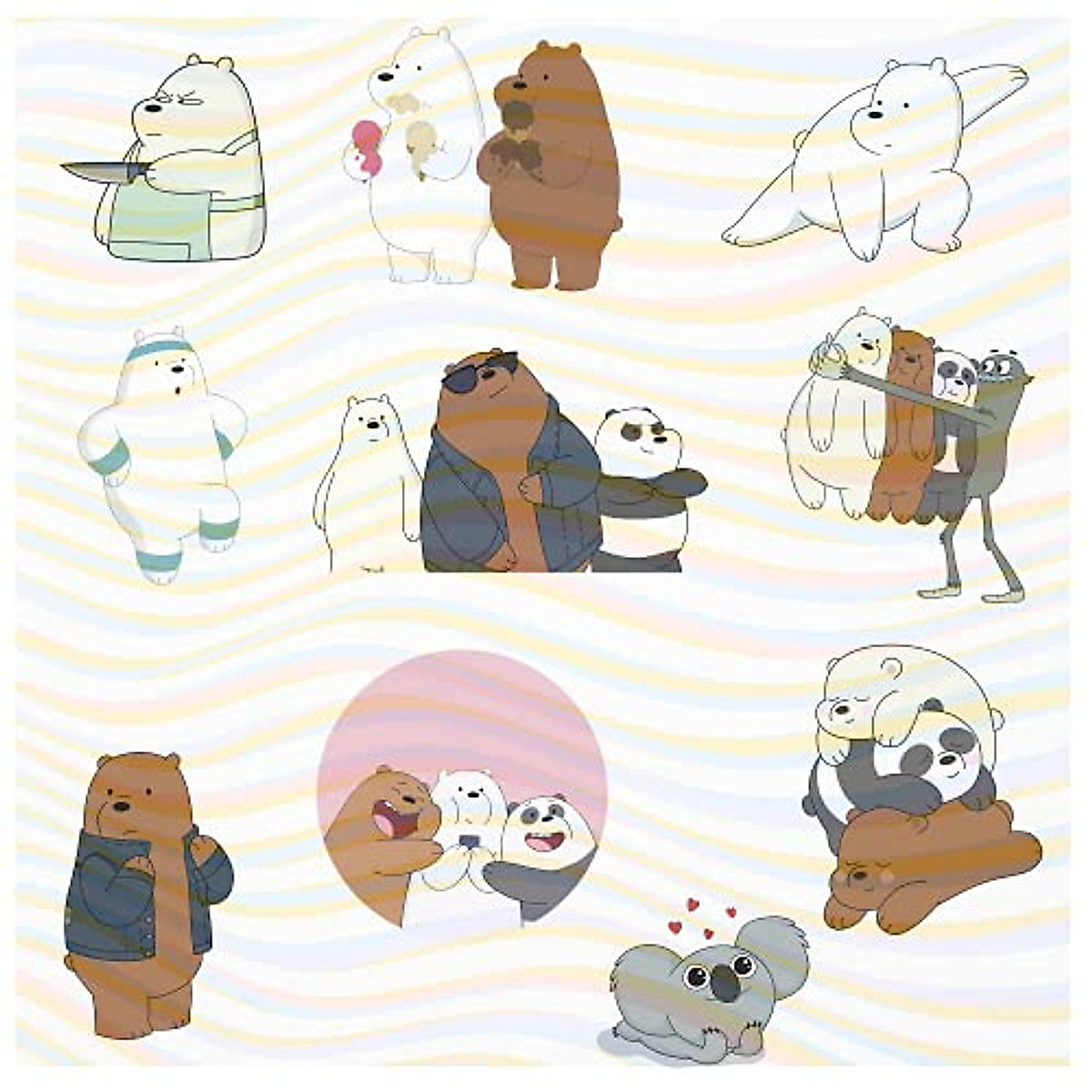 Careflection We Bare Bears Stickers Perfect for Laptop Computer Bottle Travel Mobile Guitar Pack of 25