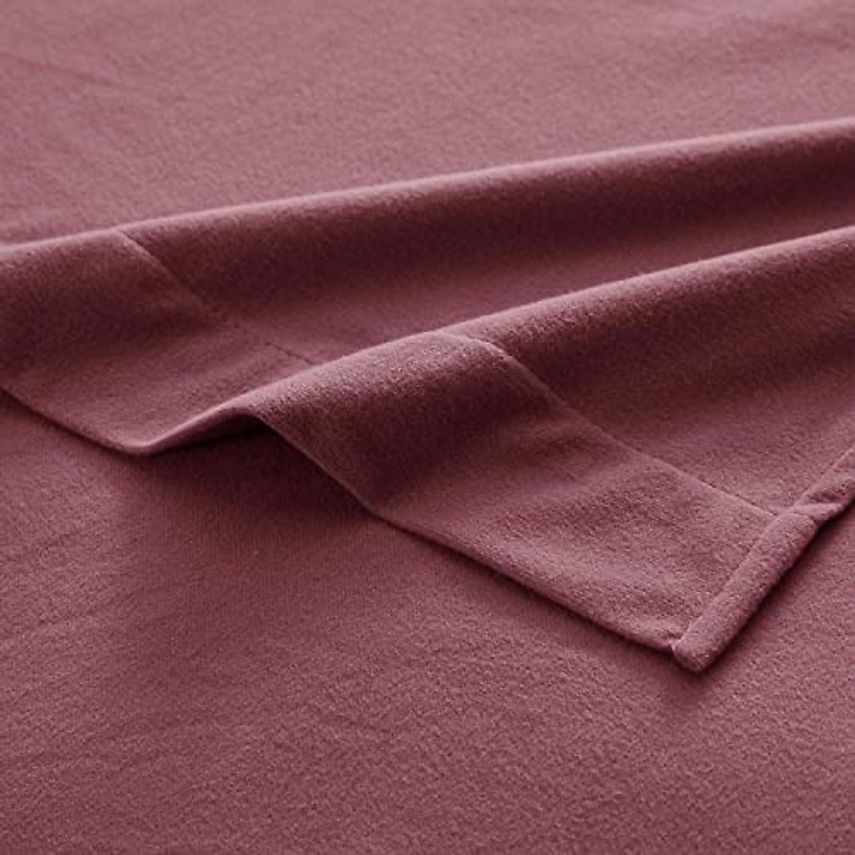 Flannel Sheets Warm and Cozy Deep Pocket Breathable All Season Bedding Set with Fitted, Flat and Pillowcases, Twin, Burgundy Red