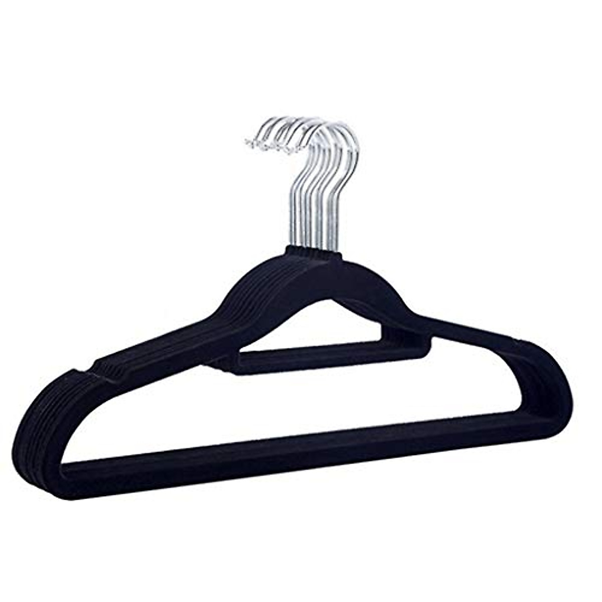 n/a 20 PCS Non-Slip Velvet Hangers - Suit Hanger Thin Space Saving 360 Degree Swivel Hook Strong and Durable Clothes Hange (Color : Black)