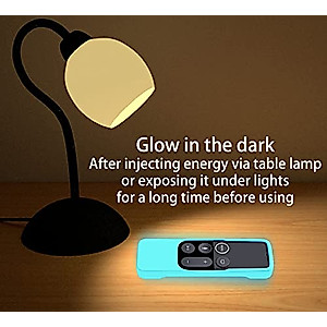 Case Compatible with Apple TV 4K/ 4th Gen Remote Light Weight Anti-Slip Shock Proof Silicone Cover for Controller for Apple TV Siri Remote Glow in The Dark