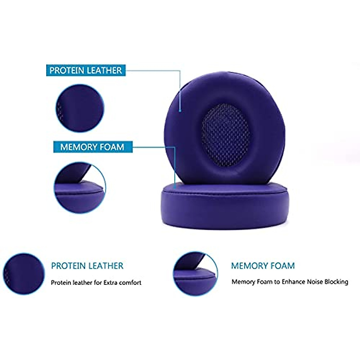 Adhiper Replacement Earpads Solo pro Replacement Ear Pads Ear Cushion is Compatible with Solo pro Headphones (Dark-Blue)