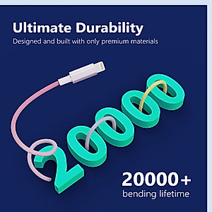 UMETRAVEL Lightning Cable MFi Certified iPhone Charger Cable Nylon Braided Charging Cord Lightning to USB A Cable for iPhone and More 3.3ft (Rainbow)