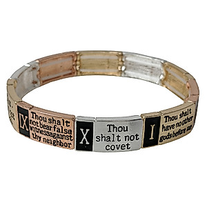 The Quiet Witness 4030192 10 Commandments Stretch Bracelet Christian Scripture Religious Thou Shalt Not Exodus 20 1-17