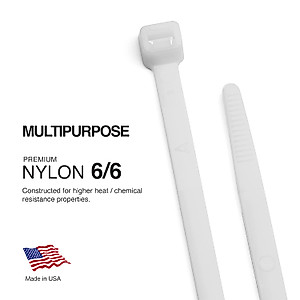 TR Industrial Multi-Purpose UV Resistant Natural Cable Ties, 14 inches, 100 Pack