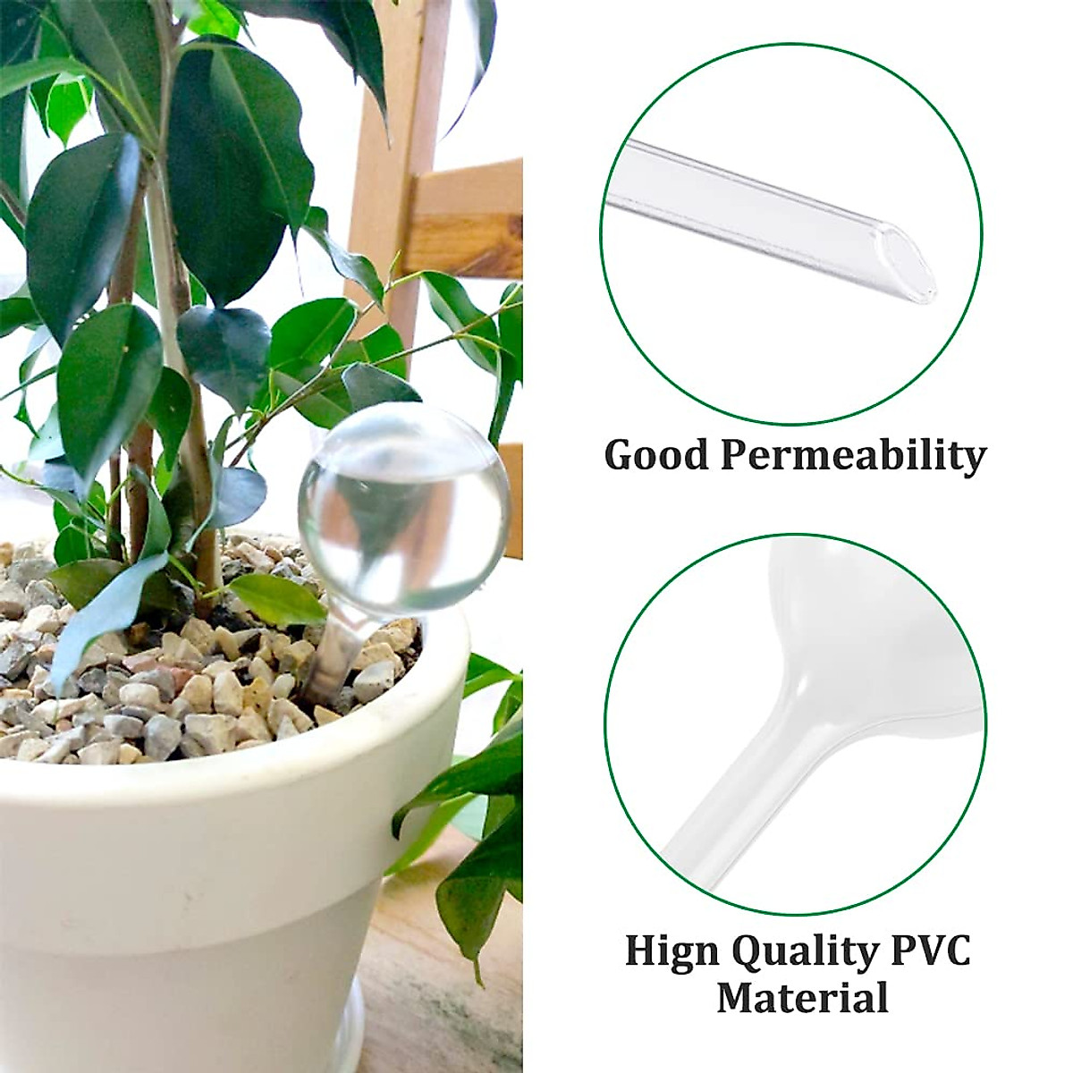 14 Pcs Plant Clear Watering Bulbs,Plastic Automatic Self-Watering Globes,Garden Water Device Watering Bulbs for Plant Flower Indoor Outdoor