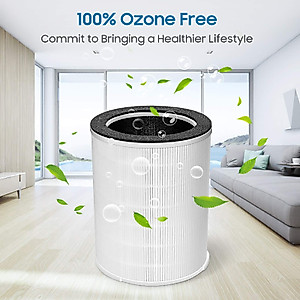 Letsport Air Purifier Replacement Filter, Fits Kokofit KJ510B Air Purifier, 3-in-1 Pre-Filter, H13 True HEPA Filter, Particle and Activated Carbon, White