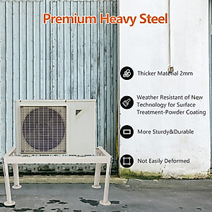 WeCooper Mini Split Ground Stand for 9000-36000BTU, Heavy-Duty Condenser Stand, Mini Split AC Bracket for Ductless Air Conditioners Heat Pump System