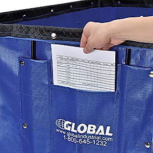 GLOBAL INDUSTRIAL Vinyl Basket Bulk Truck, 20 Bushel, Blue