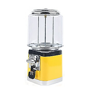 Candy Gumball Vending Machine Candy Dispenser, Commercial 1-inch Gumball Vending Machine with Keys, Automatic Candy Machine Dispenser for Gaming Stores (Yellow)