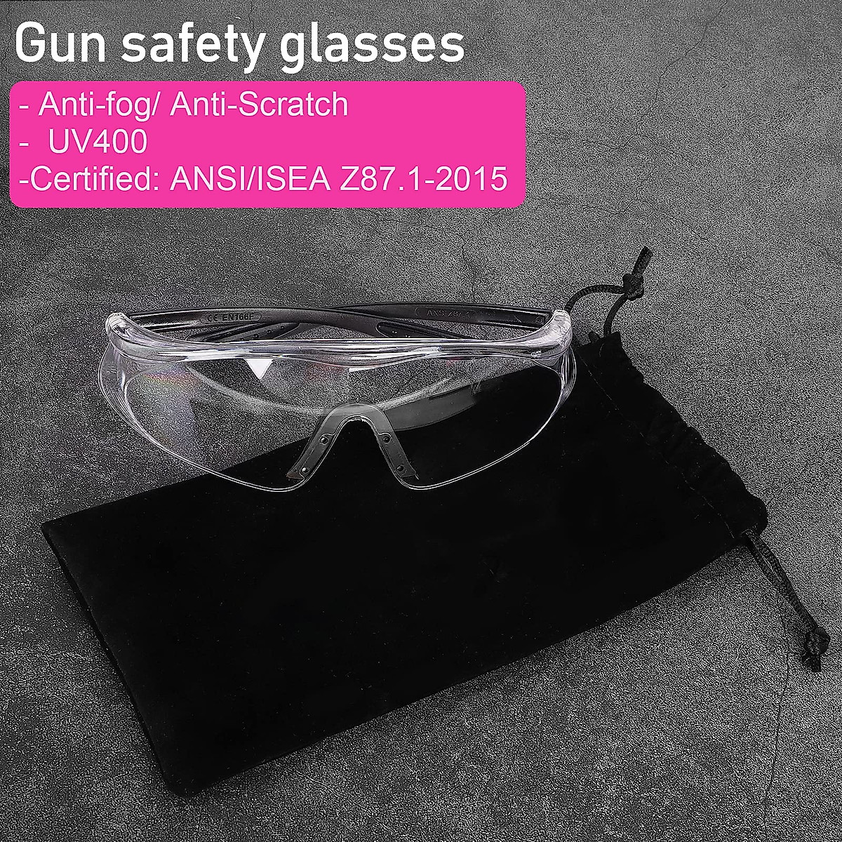 Bcoxan Shooting ear protection safety eamuffs, Gun range hearing protection, Shooting glasses, Earplugs, carrying case