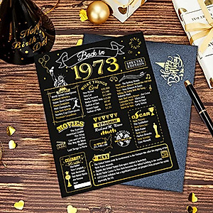 50th Birthday Pop Up Cards for Women or Men, 3D Greeting Card with Gilding Poster Cover, Funny 50th Birthday Gifts Idea for Party Supplies, Unique 50 Year Anniversary For Mom Dad, Back In 1973, Jumbo