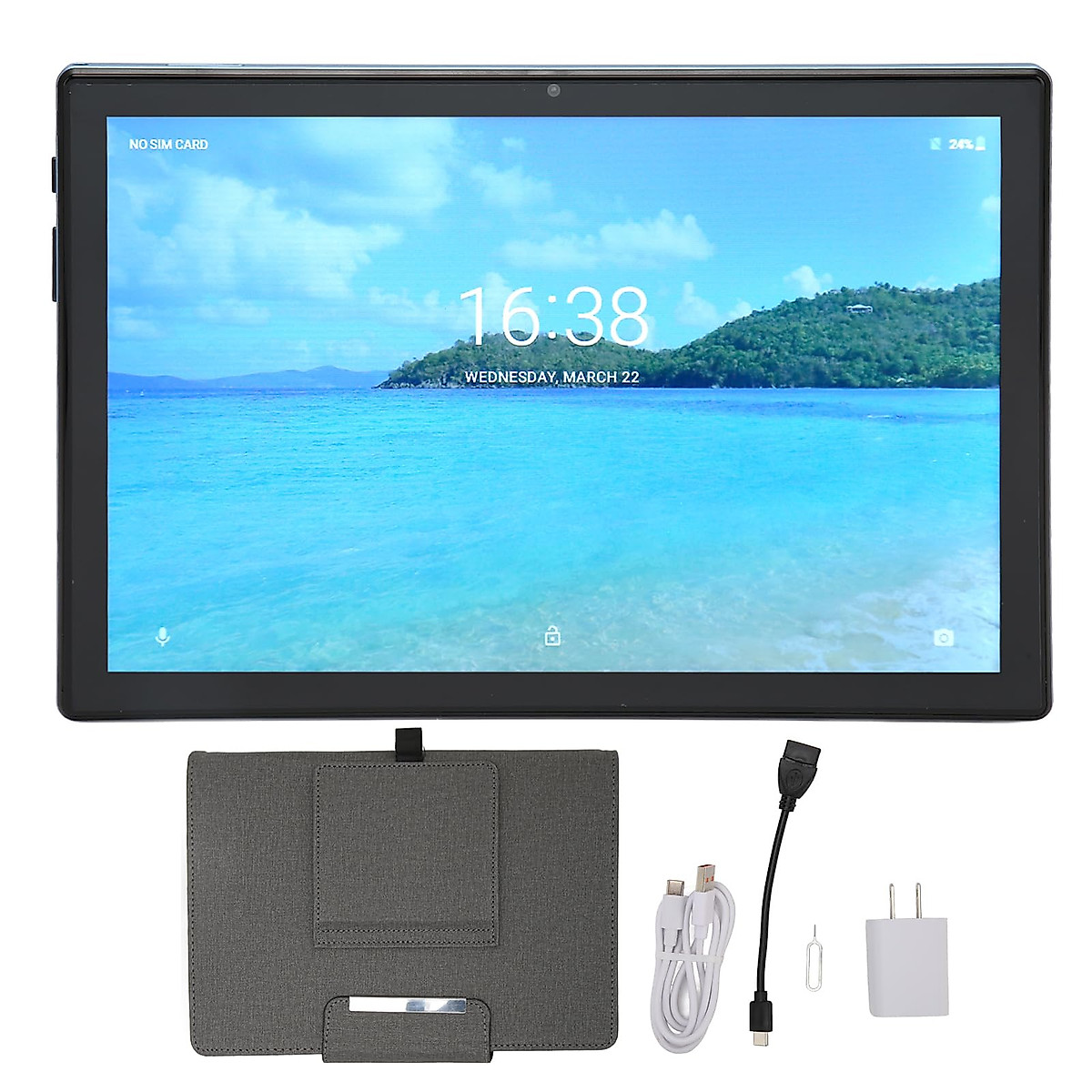 DAUERHAFT FHD Tablet, 8-Core CPU 100-240V Blue 5G WiFi 4G Network 10.1 Inch Tablet 5.0 for Android 12 for Office (US Plug)