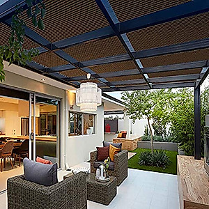 GDMING Shade Cloth with Grommets Sun Mesh Plant Covers Anti-UV Breathable Privacy Screen Patio Garden Furniture Covers, 21 Sizes (Color : Brown, Size : 2X2m)