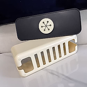 BUYSK Cable Management Box, Cord Organizer Box for Power Strip to Hide Cables on Desk or Floor, Made of Safe ABS Material Wires Keeper Holder (Off White)