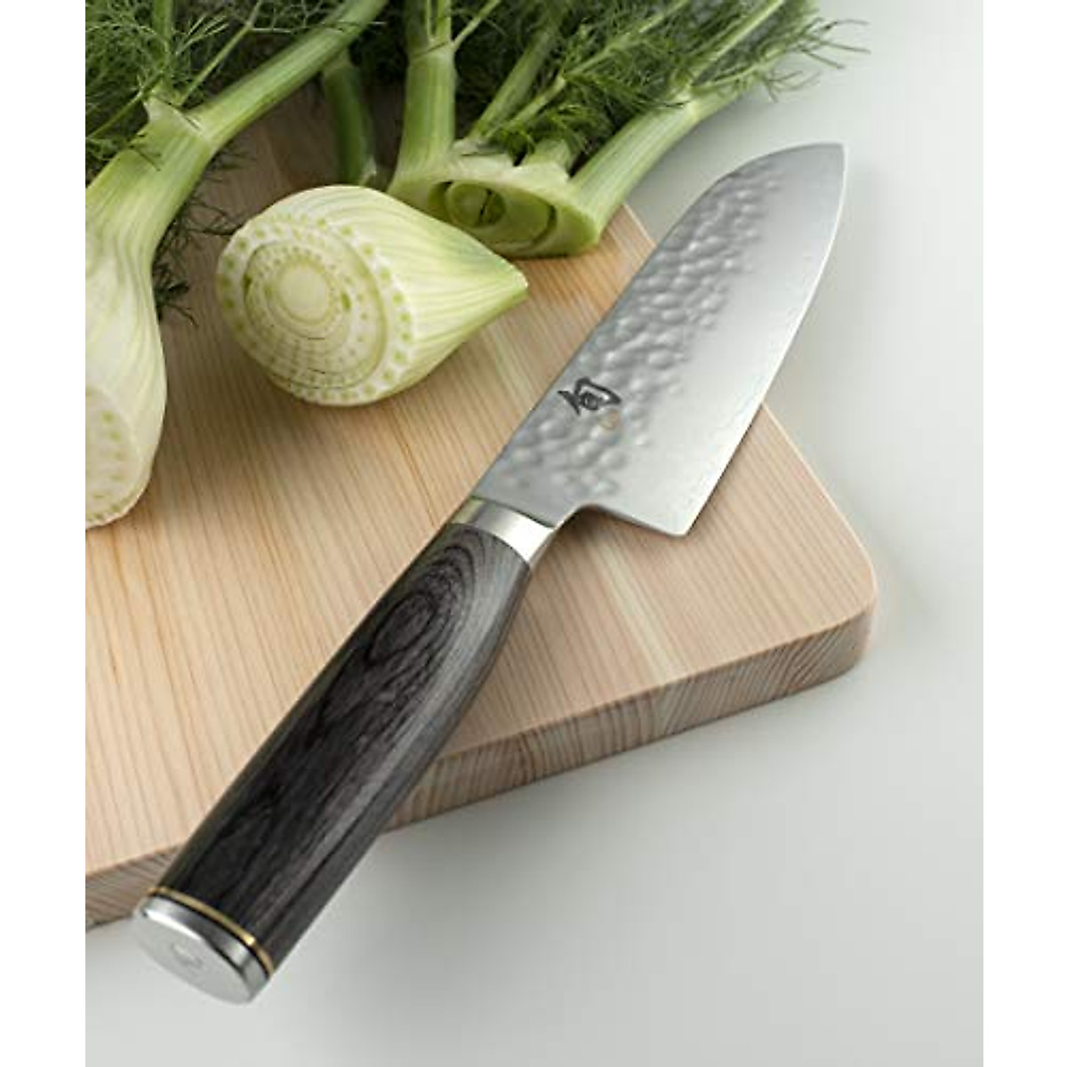 Shun Cutlery Premier Grey Santoku Knife 7", Asian-Inspired Knife for All-Purpose Food Prep, Chef Knife Alternative, Handcrafted Japanese Knife