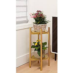 ZPirates Golden Tall Plant Stand Indoor - Tall 26-inch, 12-inch Wide Top - Holder for Small and Large Planter Pots and Flower Vases