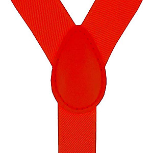 NAVISIMA Adjustable Elastic Y Back Style Suspender With Strong Metal Clips, Red (1 PK)