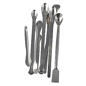 SHUATI Laboratory Measuring Spoon Stainless Steel Multi-Purpose Silver Micro Sampling Scoop Durable Lab Spatula for Powders Gel Cap Filler