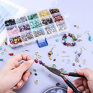 JGQGB Natural Stone Beads Set Irregular Gemstones Crystal Loose Rocks Bead for Bracelet Jewelry Making Crafting DIY