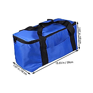 ULTECHNOVO Insulated Bag Beverage Container Food Container Large Shopping Bags Collapsible Basket Foldable Picnic Basket Insulated Basket Blue Pizza Delivery Bag Portable Lunch Cooler Bag