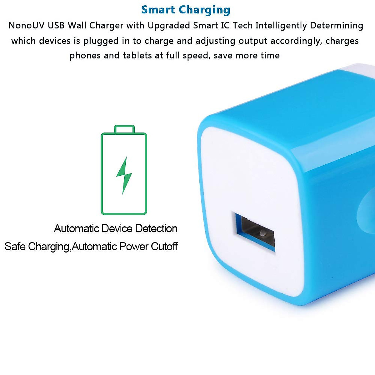 USB Plug in Wall Charger, Fast Charger Box for iPhone, USB Block, NonoUV 4Pack Single Port Charger Plug Power Adapter for iPhone 15 14 13 12 11 Pro Max SE XR XS X 8 7 6 6s Plus,Android,Samsung,Kindle