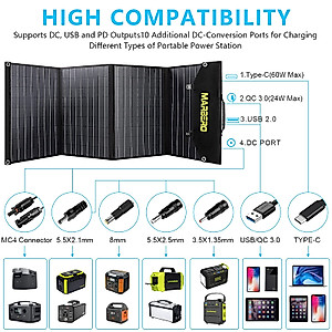 MARBERO Solar Generator 88Wh Portable Power Station with Solar Panel 100W 110V Laptop Charger for Outdoor Home Camping Emergency RV