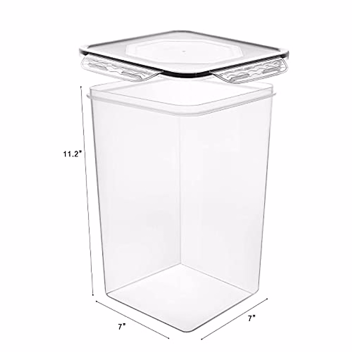 M MCIRCO Extra Large 7qt / 6.5L/220oz Tall Food Storage Containers, WIDE & DEEP, 4-Piece BPA Free Plastic Airtight Kitchen Pantry Storage Containers for Flour, Sugar, with 4 Measuring Cups,20 Labels
