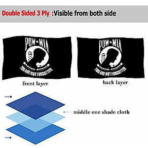 Mia Pow Flag 3x5 Outdoor Double Sided Made In USA-Black You are Not Forgotten Prisoner of War Military Flags Heavy Duty 3 Ply Fade Resistant for Outside Outdoor Indoor