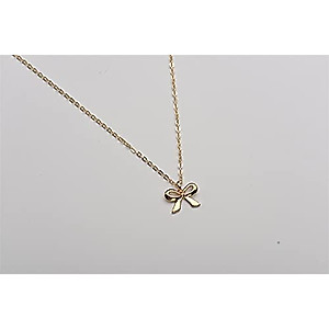 Gold Butterfly Bow Inspirational Necklace Gifts for Women Teen Girls Make a Wish Necklace Gifts with Gift Card for Birthday Christmas