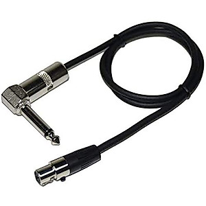 HQRP 4-Pin Mini Connector (TA4F) to Right-Angle 1/4-Inch Connector Instrument Cable compatible with Shure WA304 Replacement